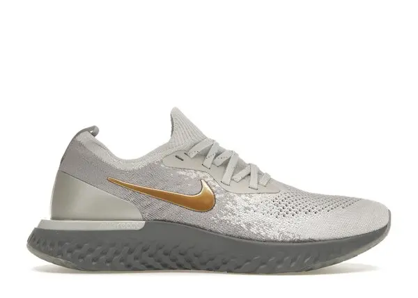 Nike Epic React Flyknit Sneakers - Vast Grey/metallic Gold/metallic Platinum