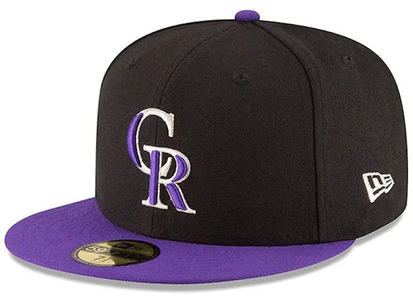 New Era Colorado Rockies On-field Alternate Authentic Collection 59fifty Fitted Hat - Black/purple