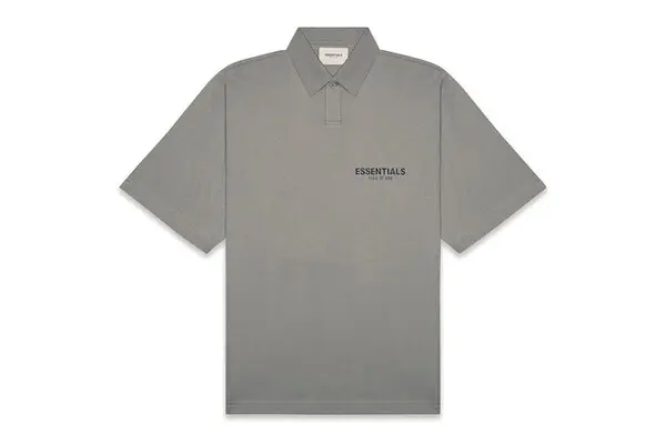 Fear Of God Essentials Short Sleeve Boxy Polo Shirt - Cement