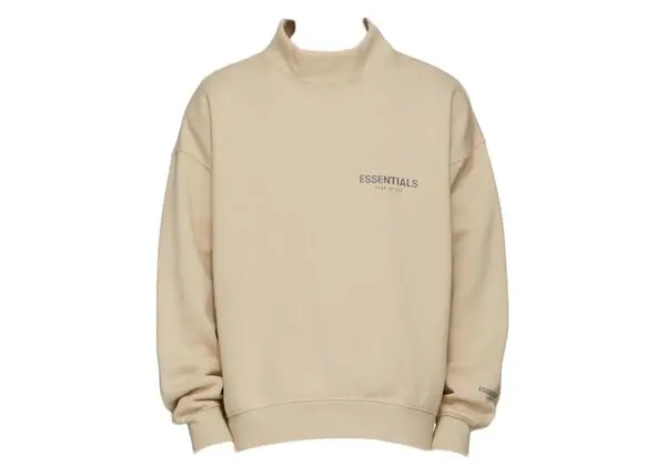 Fear Of God Essentials Ssense Exclusive Mock Neck Sweatshirt - Linen