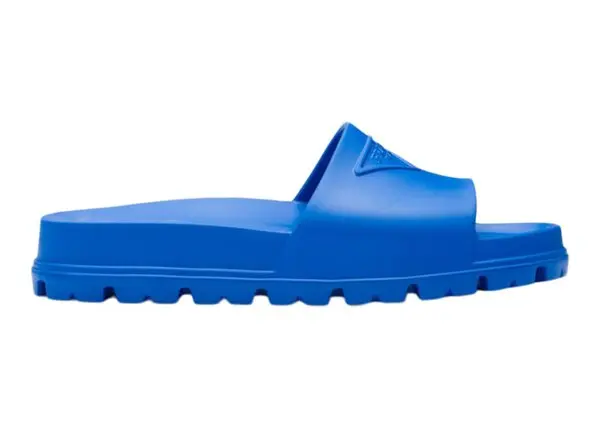 Prada Rubber Slides - Light Blue