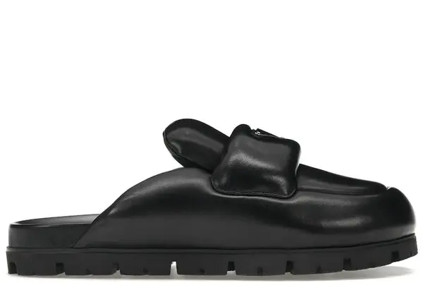 Prada Soft Padded Nappa Leather Sabots - Black