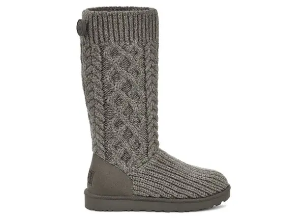 UGG Classic Cardigan Cabled Knit Boots - Grey