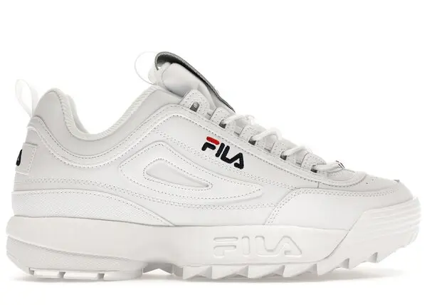 FILA Disruptor 2 Premium Sneakers - White/fila Navy Blue/fila Red