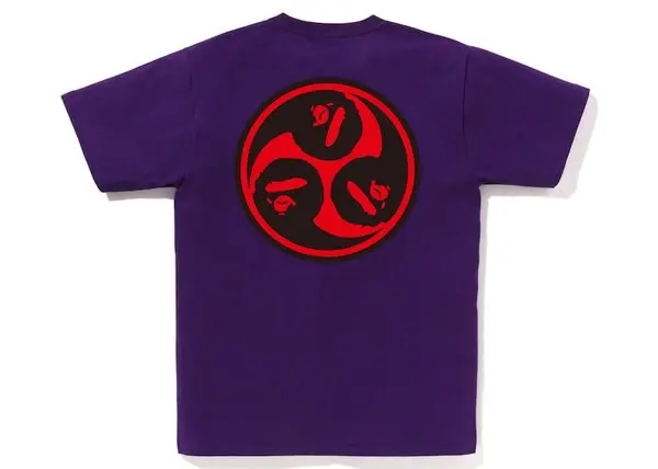 BAPE Japan Culture Mitsudomoe Tee Shirt - Purple