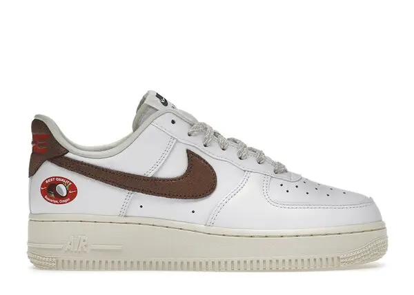 Nike Force 1 '07 Lx Coconut Sneakers - White/archaeo Brown/coconut Milk