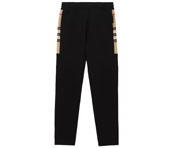 Burberry Check Panel Cotton Jogging Pants