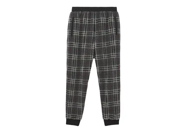 Burberry Dimitri Fleece Check Pants - Dark Charcoal