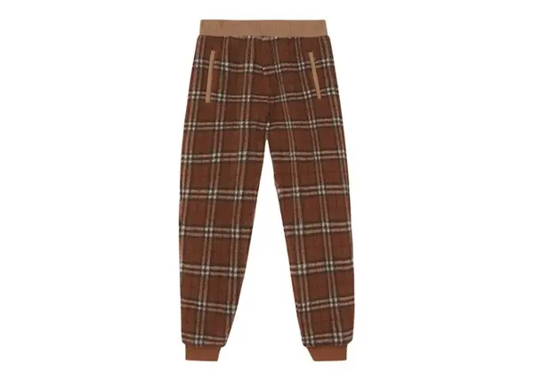 Burberry Dimitri Fleece Check Pants - Dark Birch Brown