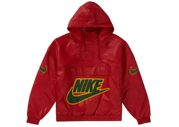 Supreme Nike Leather Anorak - Red | Editorialist 