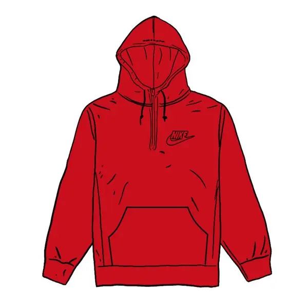 Supreme Nike Half Zip Hooded Sweatshirt - Red