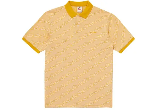 Supreme Nike Jacquard Polo Shirt - Mustard