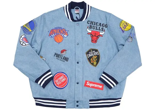 Supreme Nike Nba Teams Warm Up Jacket - Denim