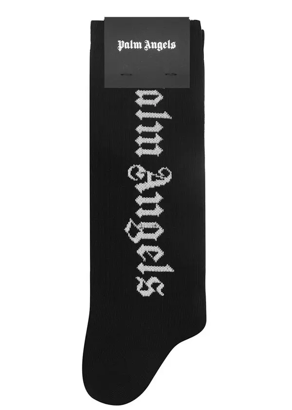 Palm Angels Gothic Logo Socks - Black