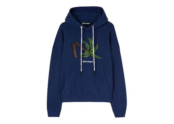 Palm Angels Broken Palm Graphic Hoodie - 4655 Navy Blue/green
