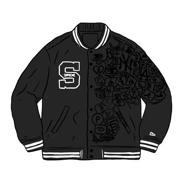 Supreme New Era Mlb Varsity Jacket - Black