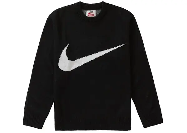 Supreme X Nike Swoosh Sweater - Black