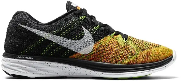 Nike Flyknit Lunar 3 Limited Edition Sneakers - Black/electric Green/total Orange