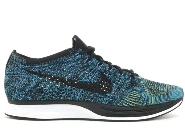 Nike Flyknit Racer Sneakers - Blue Glow/black/yellow Strike