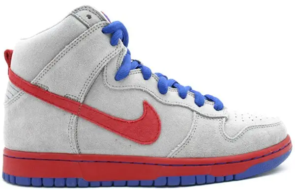 Nike Dunk High Top Sneakers - Medium Grey/varsity Red/old Royal