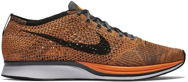 Nike Flyknit Racer Sneakers - Total Orange/white/dark Grey