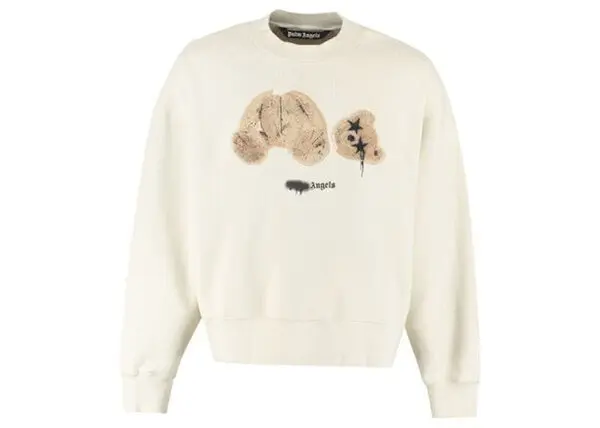 Palm Angels Bear Print Sprayed Logo Sweatshirt