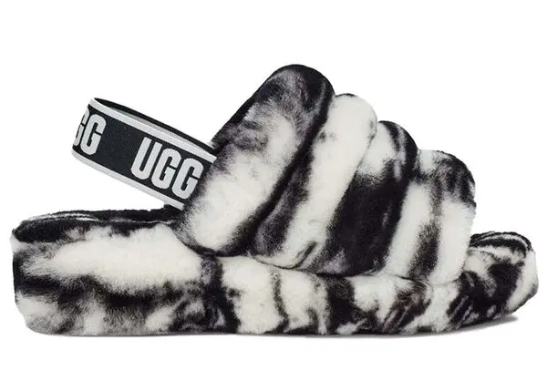 UGG Fluff Yeah Slide Marble - Black/white