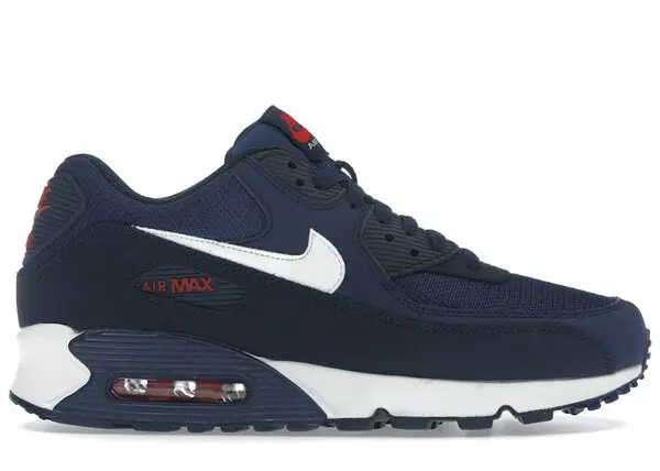 Nike Air Max 90 Sneakers - Midnight Navy Blue/university Red/obsidian
