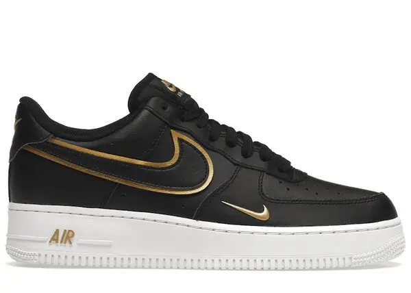 Nike Force 1 Low '07 Metalic Gold Sneakers - Black/metallic Gold/white