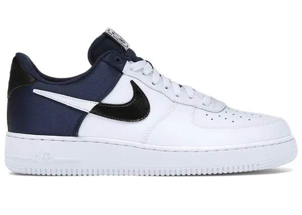 Nike Air Force 1 Low '07 Lv8 Satin Sneakers - Midnight Navy Blue/white/black