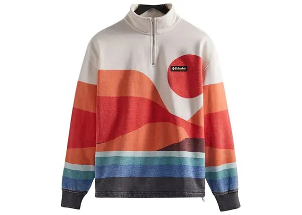 Kith Columbia Quarter Zip - Red Hibiscus