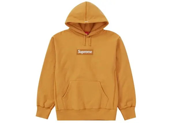 Supreme Box Logo Hooded Sweatshirt - Light Mustard