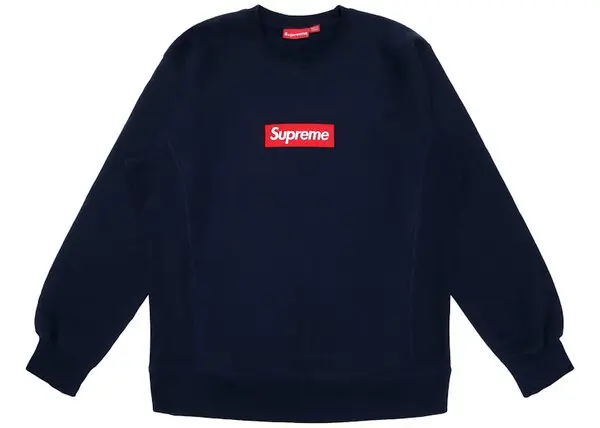 Supreme Box Logo Crewneck Sweatshirt - Navy Blue