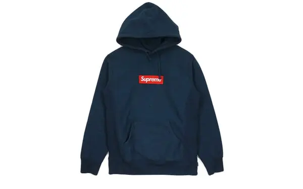 Supreme Box Logo Hooded Sweatshirt - Navy Blue