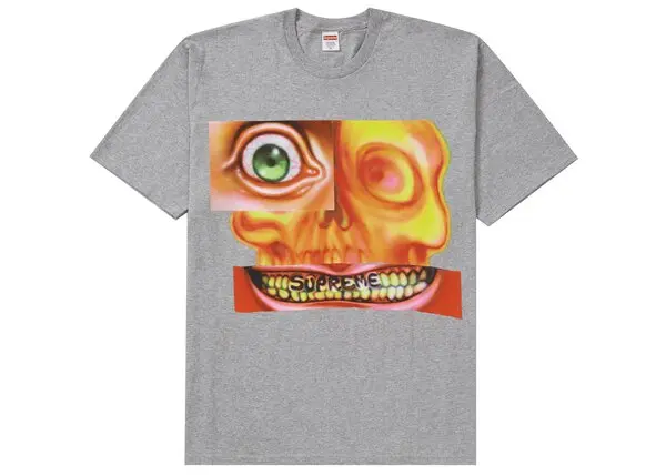 Supreme Face Tee Shirt - Heather Grey