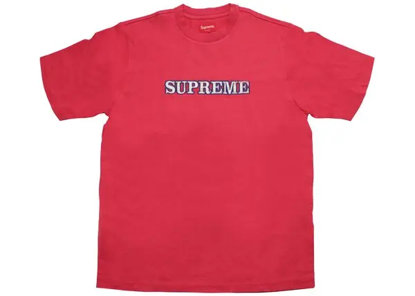 Supreme Floral Logo Tee Shirt - Dusty Red
