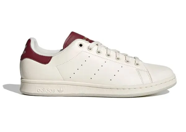 Adidas Stan Smith Lace Up Sneakers - Off White/orbit Grey/college Burgundy