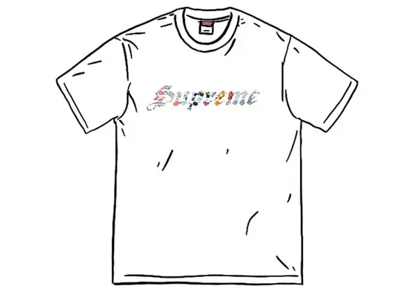 Supreme Floral Appliqu Short Sleeve Top - White