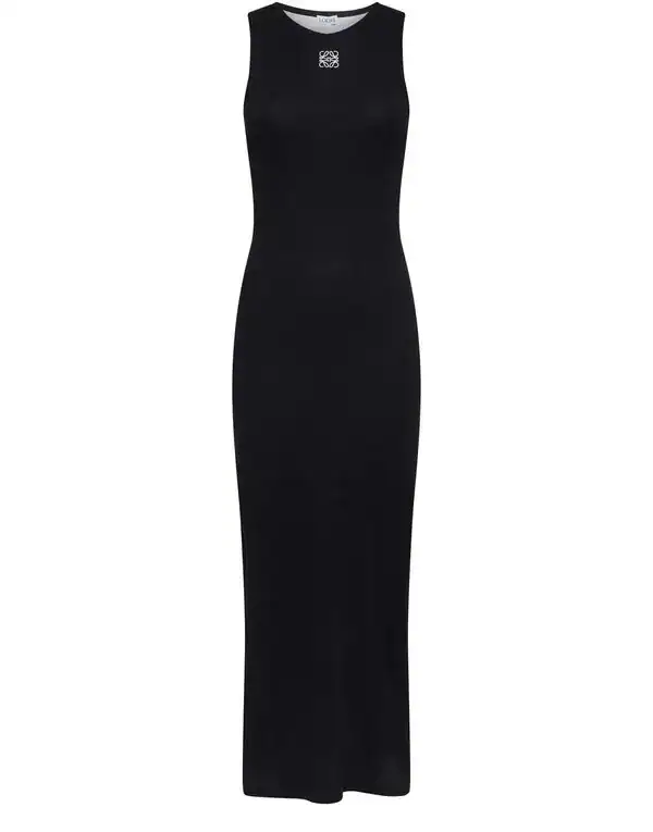 Loewe Anagram Tank Midi Dress - Black | Editorialist