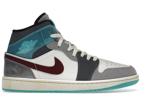 JORDAN 1 Mid Se Exploration Unit Sneakers - Sail/grey/blue
