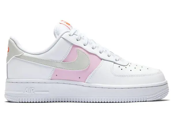 Nike Air Force 1 Low 07 Se Premium Sneakers - White/pink Foam/total Orange