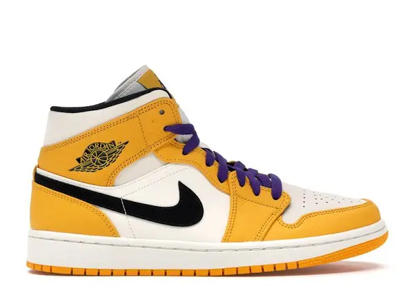JORDAN 1 Mid Se Lakers - University Gold/black/pale Ivory