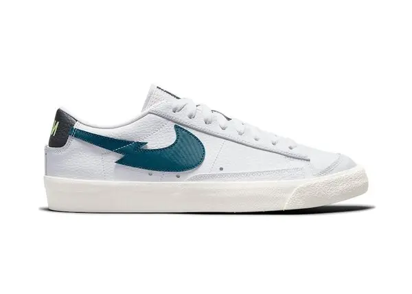Nike Blazer Low 77 Split Swoosh Sneakers - White/aquamarine/lime Glow