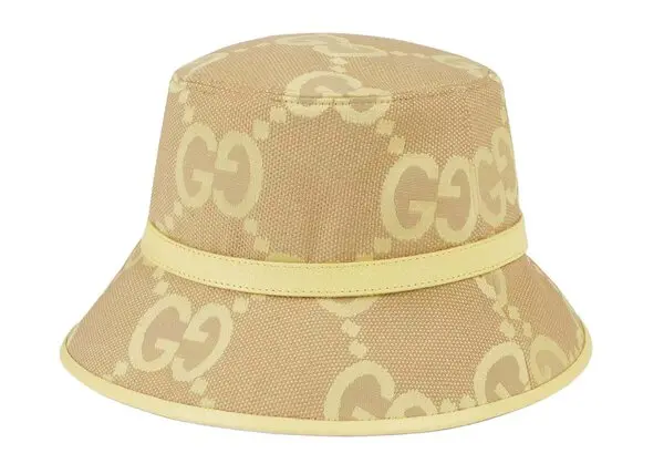 Gucci Jumbo Gg Bucket Hat - Beige/light Yellow