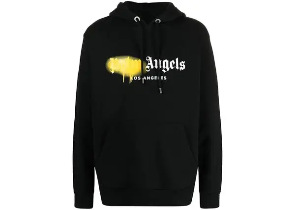 Palm Angels Sprayed Logo Hoodie - Black