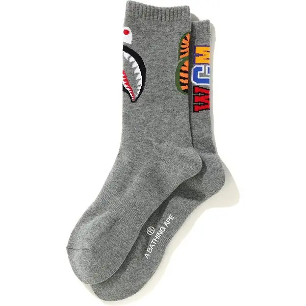BAPE Shark Crew Socks - Grey