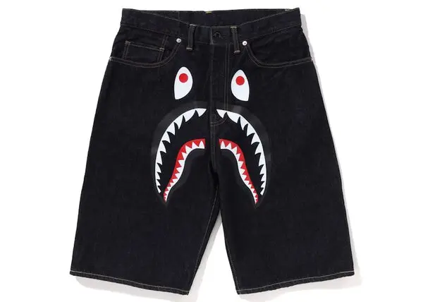 BAPE Shark Denim Shorts - Indigo