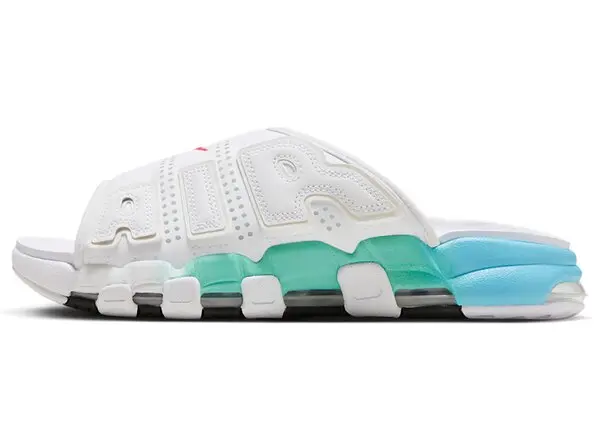 Nike Air More Uptempo Slides - White/aqua