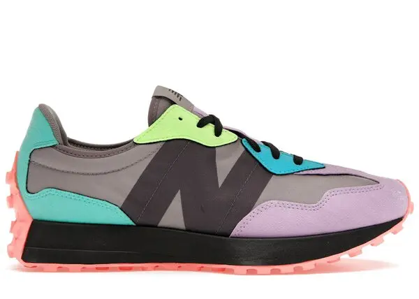 NEW BALANCE 327 Lace-up Sneakers - Magnet/dark Violet/glow Green