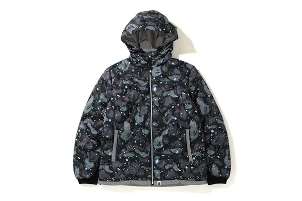 BAPE Space Camo Hoodie Down Jacket